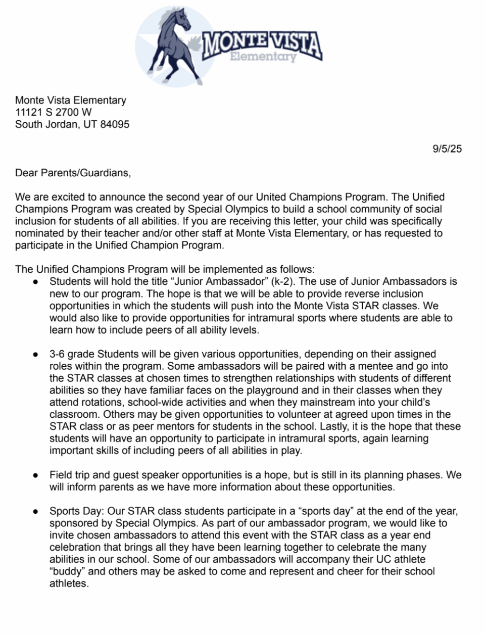 Unified Champions – Monte Vista Elementary